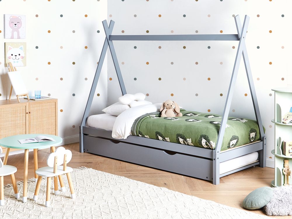 Kihúzható heverő Fenyő GRAVELINES 90 x 200 cm Fehér | Beliani.hu