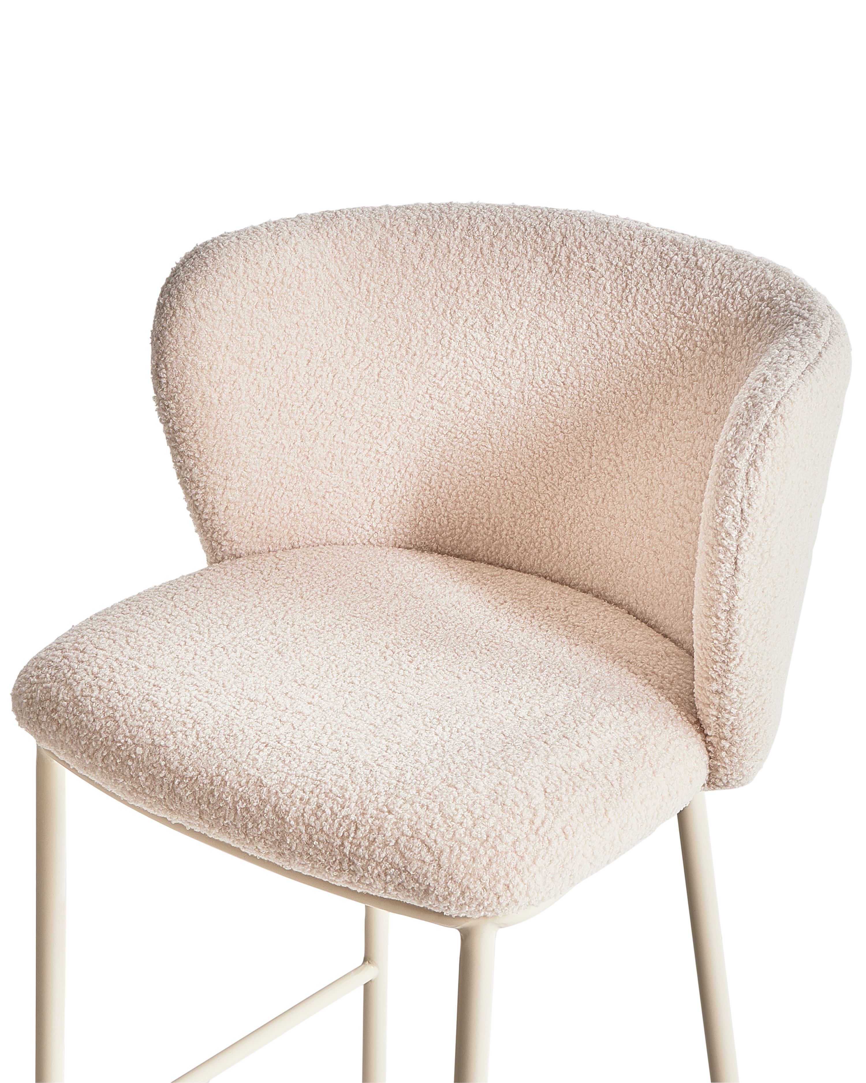 Sett med 2 barstoler MINA II Bouclé Lys beige | Beliani.no